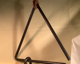 Triangle Dinner Bell With Ringer Mounting Bracket Leather - Etsy