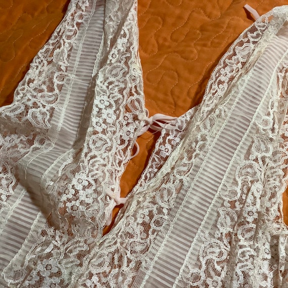 Myra Joy Long Pink Negligee with Pleats - Gem
