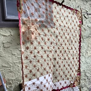 Embroidered Net Table Cover With Tassels - Etsy