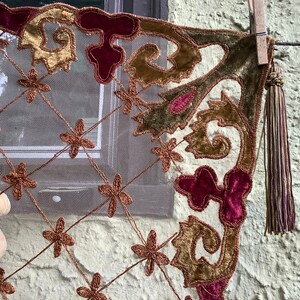 Embroidered Net Table Cover With Tassels - Etsy