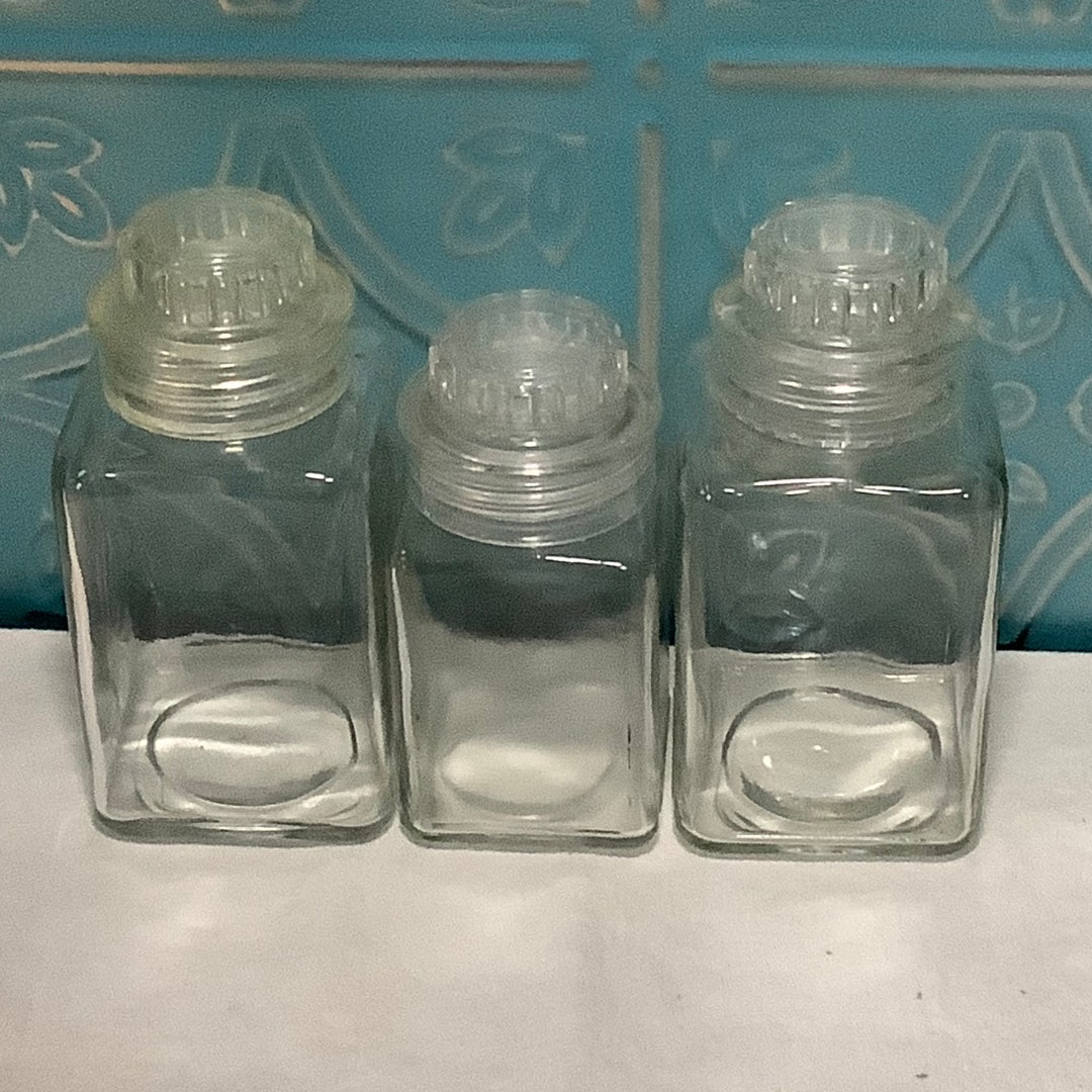 3 Small Glass Containers - Etsy