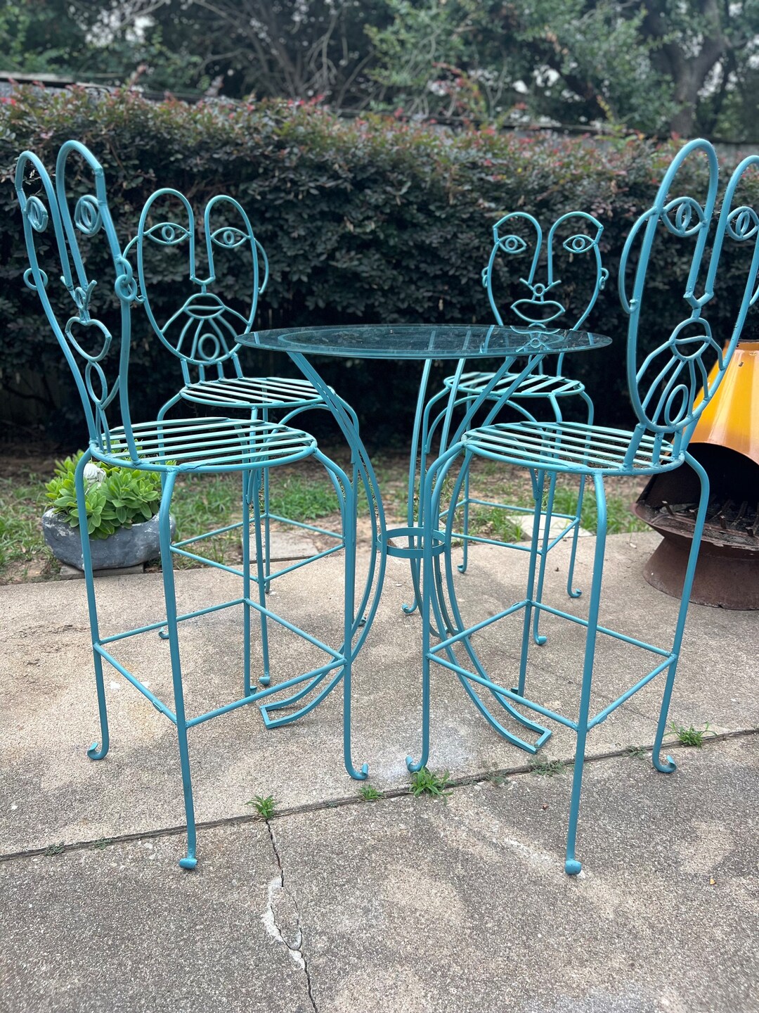 John Risley Steel Bar Stools and Table Set FREE US SHIPPING - Etsy