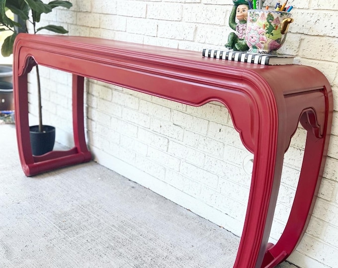 Henredon Ming Style Chinoiserie Console Table Mcm Sofa Table Oriental ...