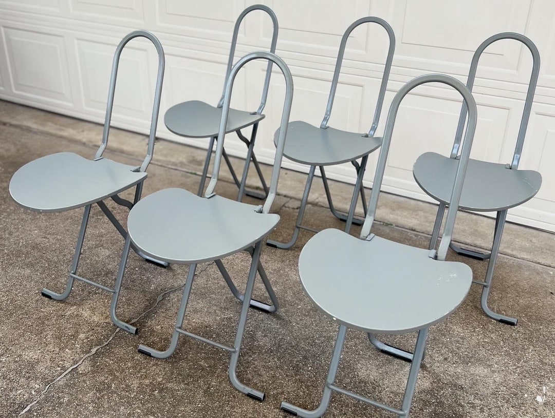 6 Vintage Italian Thema Folding Chairs Paper Clip Chairs Gastone ...