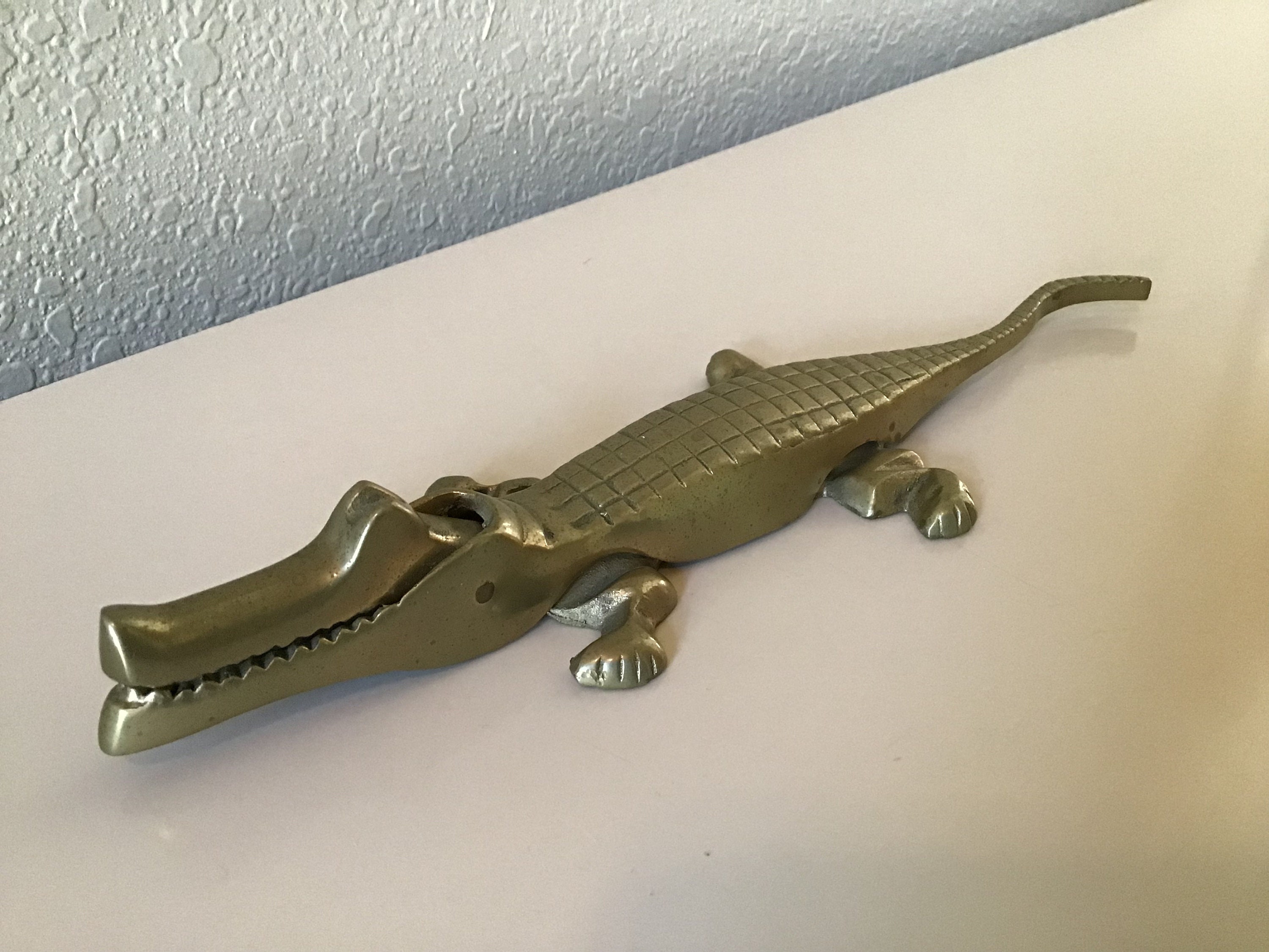 Vintage Brass Penco Alligator/crocodile Nutcracker Mid - Etsy
