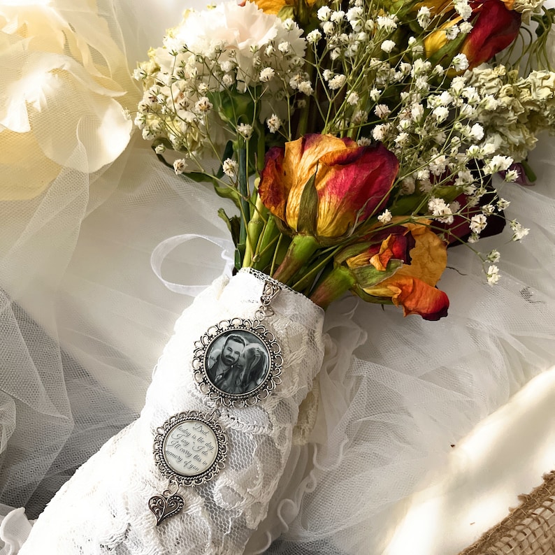 Photo Memorial Bouquet Charm for Bridal Bouquet-dad Today is the Day I ...