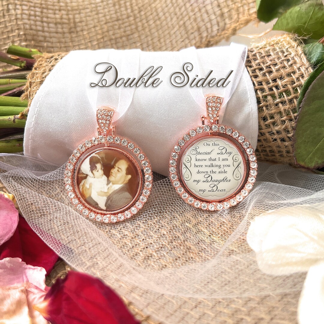 Dad Memory for Wedding-memorial Bouquet Charm for Bride-photo Memory ...