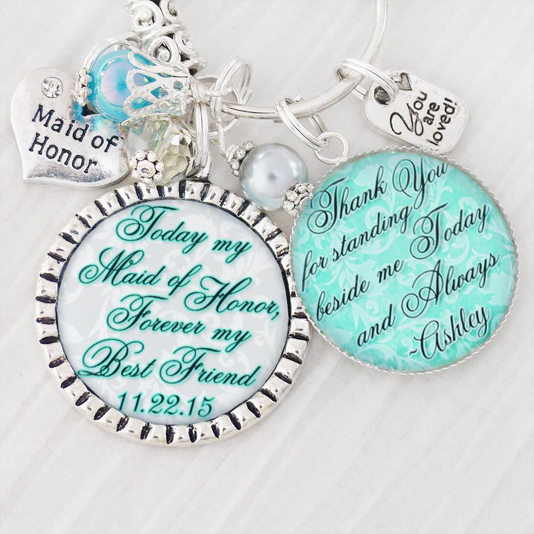 MAID OF HONOR Gift Best Friend- Personalized Bridesmaids Gifts-bridal ...