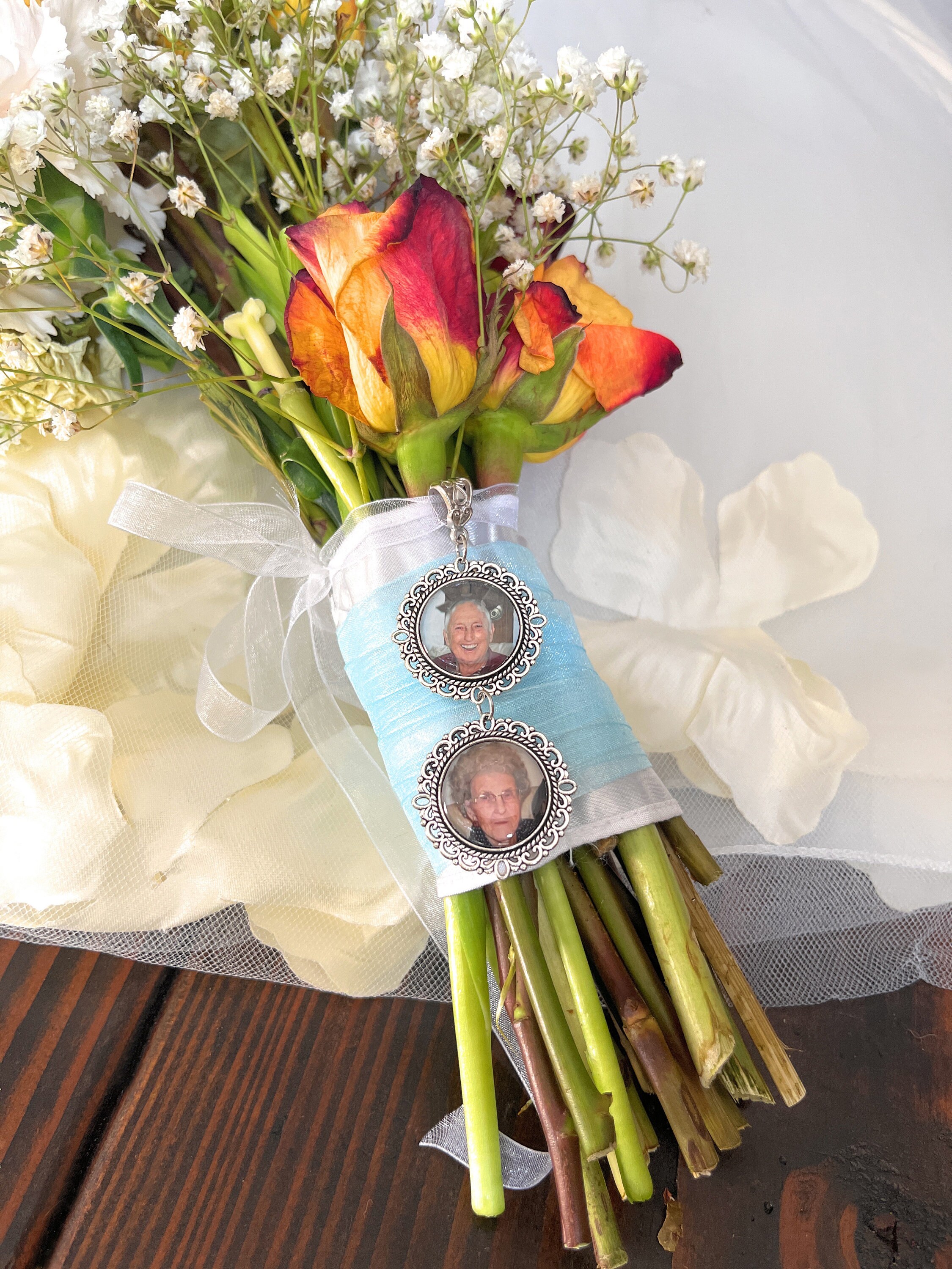 Wedding Memorial Bouquet Charm-photo Bouquet Charm for Bridal Bouquet ...