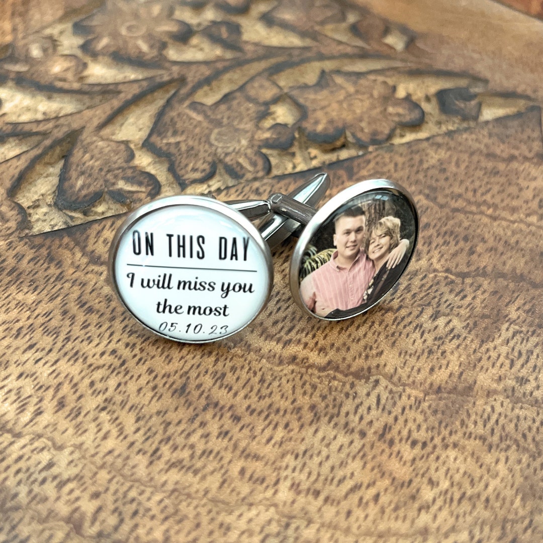 Custom Memorial Photo Cufflinks for Groom on His Wedding Day-memorial Gift-on This Day I Will ...