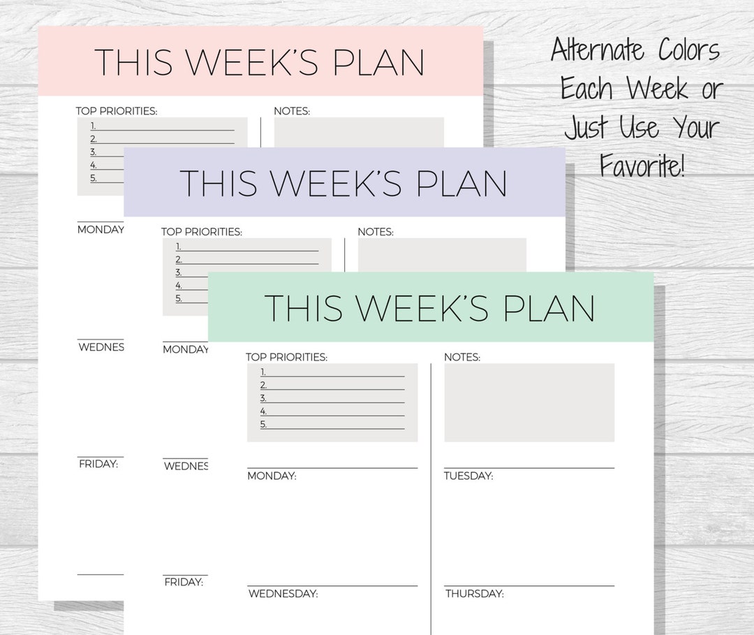 Weekly Planner Printable - 2022 Planner Pdf - Printable Organizer - to ...