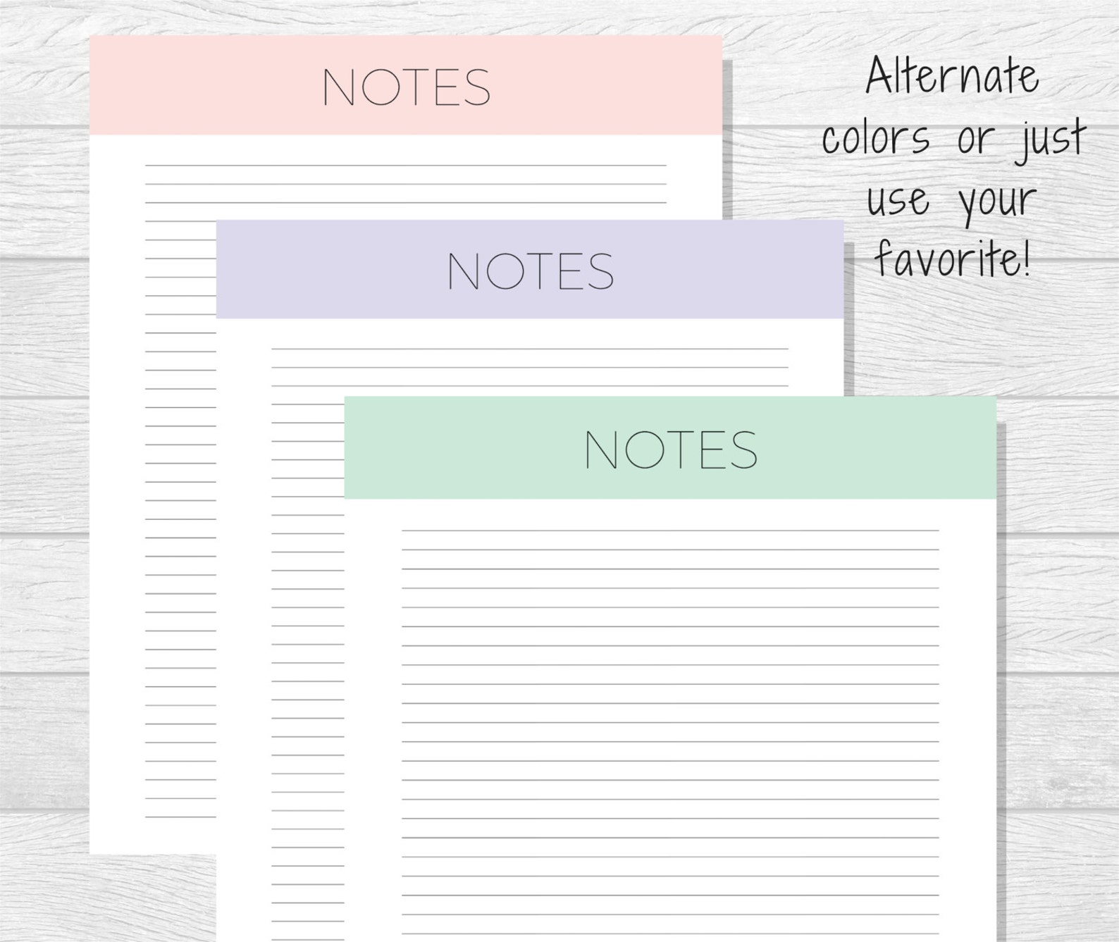 Notes Printable Notes Planner Notes Page Printable - Etsy