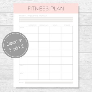 Weekly Fitness Planner Printable - Fitness Tracker - Health Planner ...