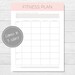 Weekly Fitness Planner Printable Fitness Tracker Health Planner Health ...