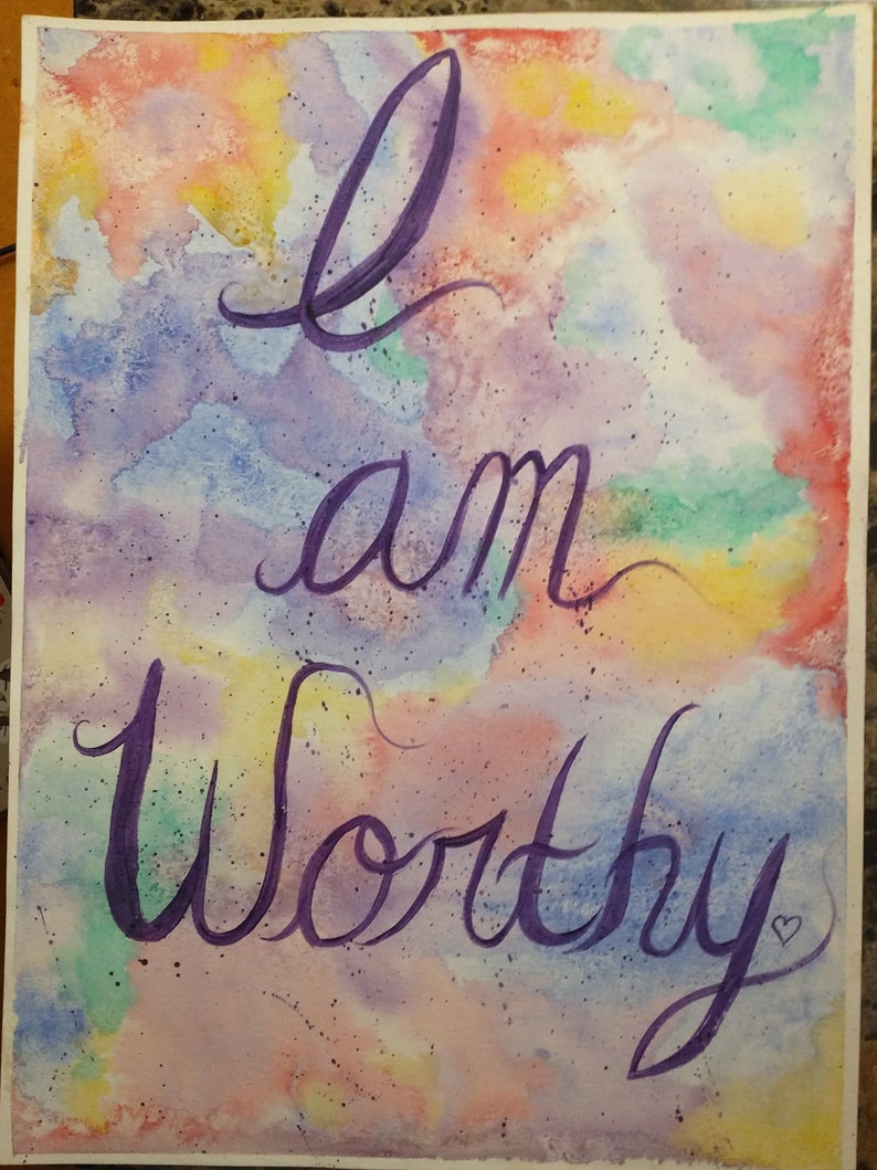 I Am Worthy Original Watercolor Painting - Etsy