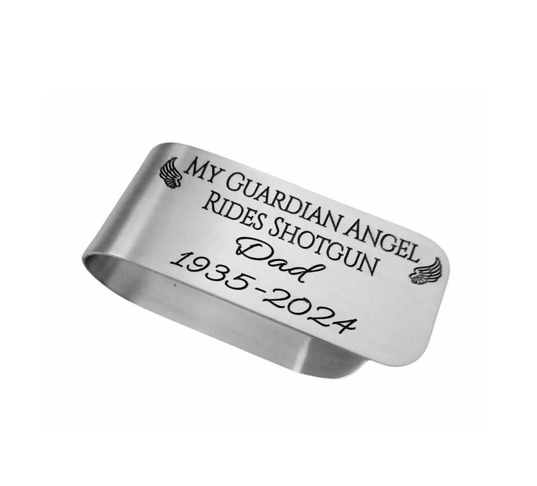 Personalized Memorial Car Visor Clip: Engraved Guardian Angel ...