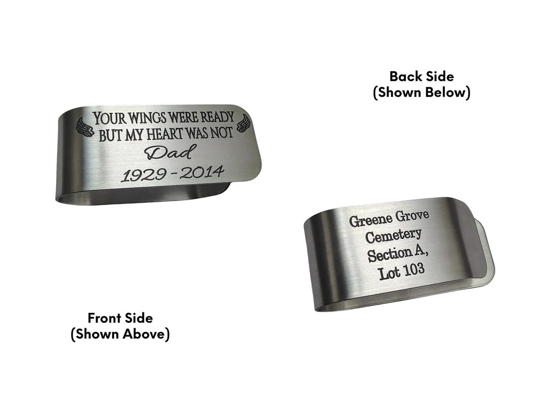 Double Sided Memorial Car Visor Clip, Burial Plot, Personalized Car ...