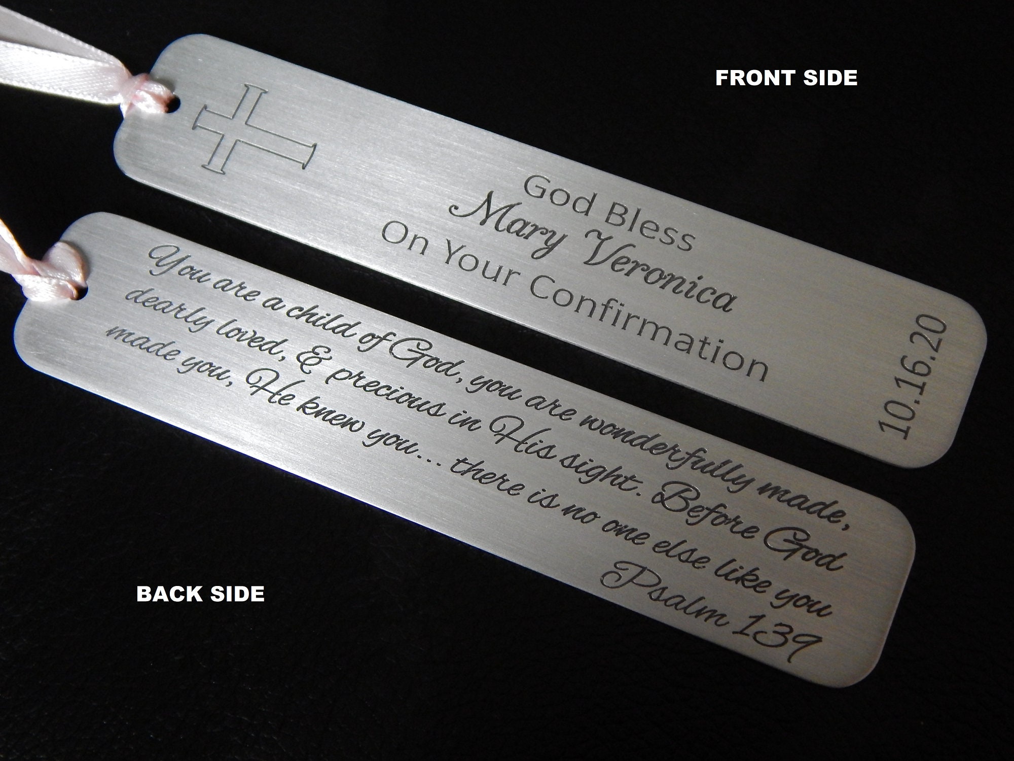 Confirmation Bookmark Engraved Aluminum Personalized - Etsy