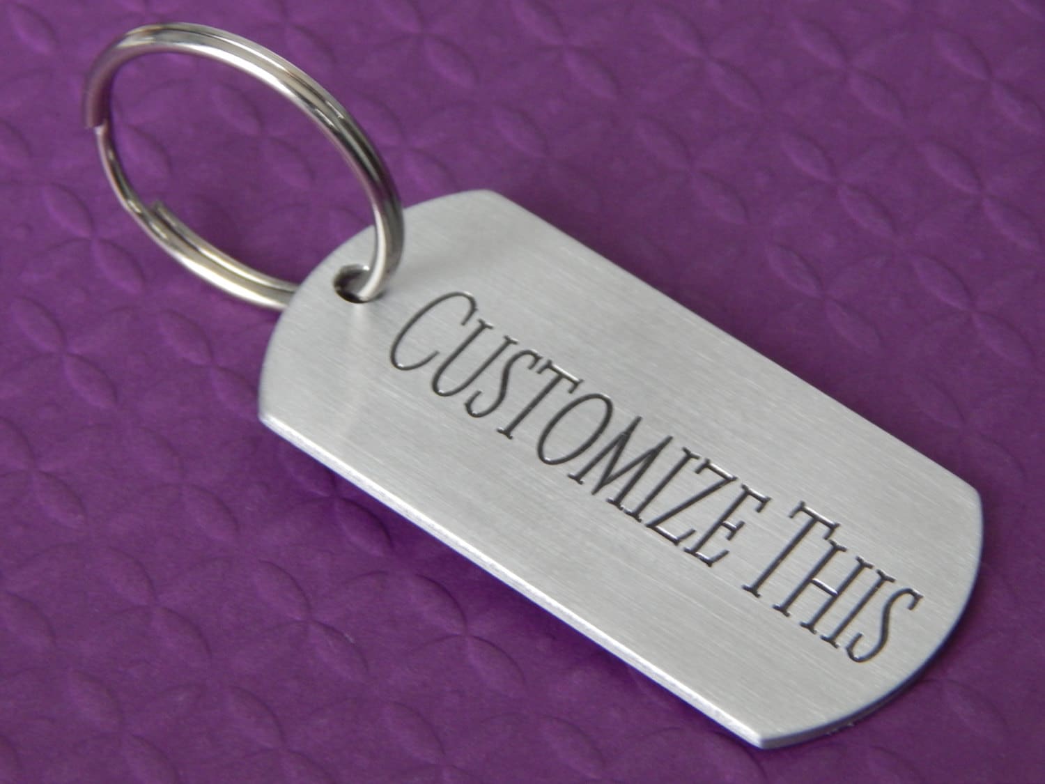 Engraved Aluminum Dog Tag Keychain Custom Dog Tag Keychain | Etsy