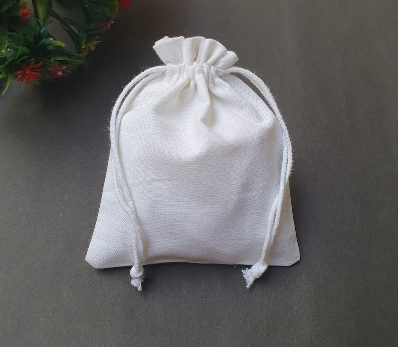 Set of 100 White Cotton Drawstring Bags: Custom Logo Jewelry Pouches - Etsy