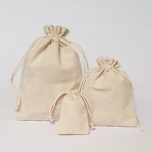 Set of 100 Organic Cotton Drawstring Bags: Custom Logo Available - Etsy