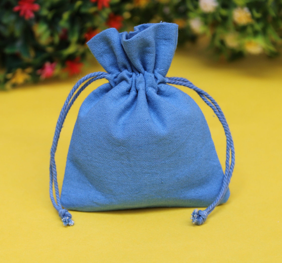 100 Drawstring Custom Blue Fabric Rectangle Pouch Logo - Etsy