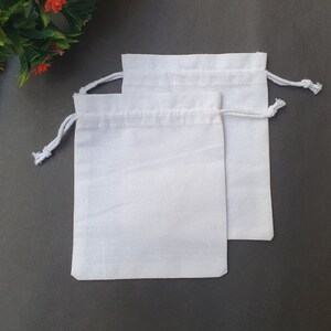 Set of 100 White Cotton Drawstring Bags: Custom Logo Jewelry Pouches - Etsy