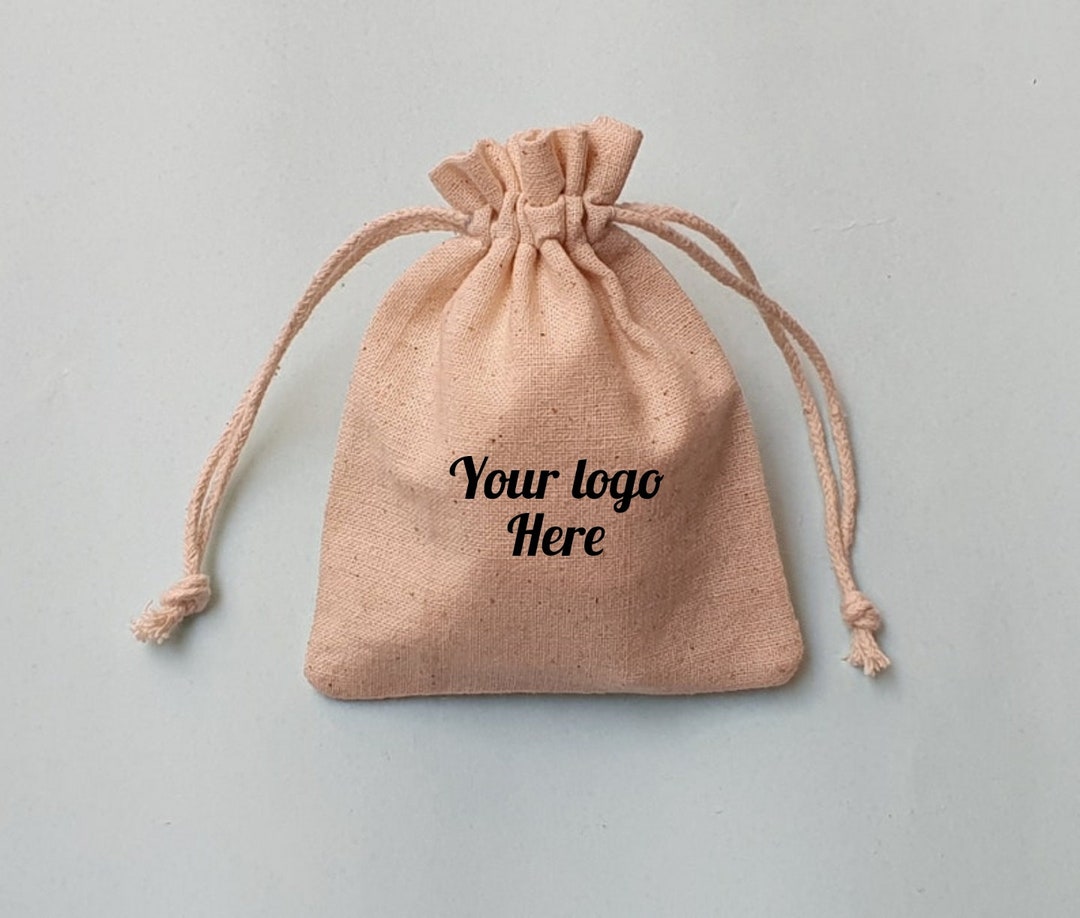 100 Natural Cotton Drawstring Pouch, Custom Logo Bags, Cotton Bags ...