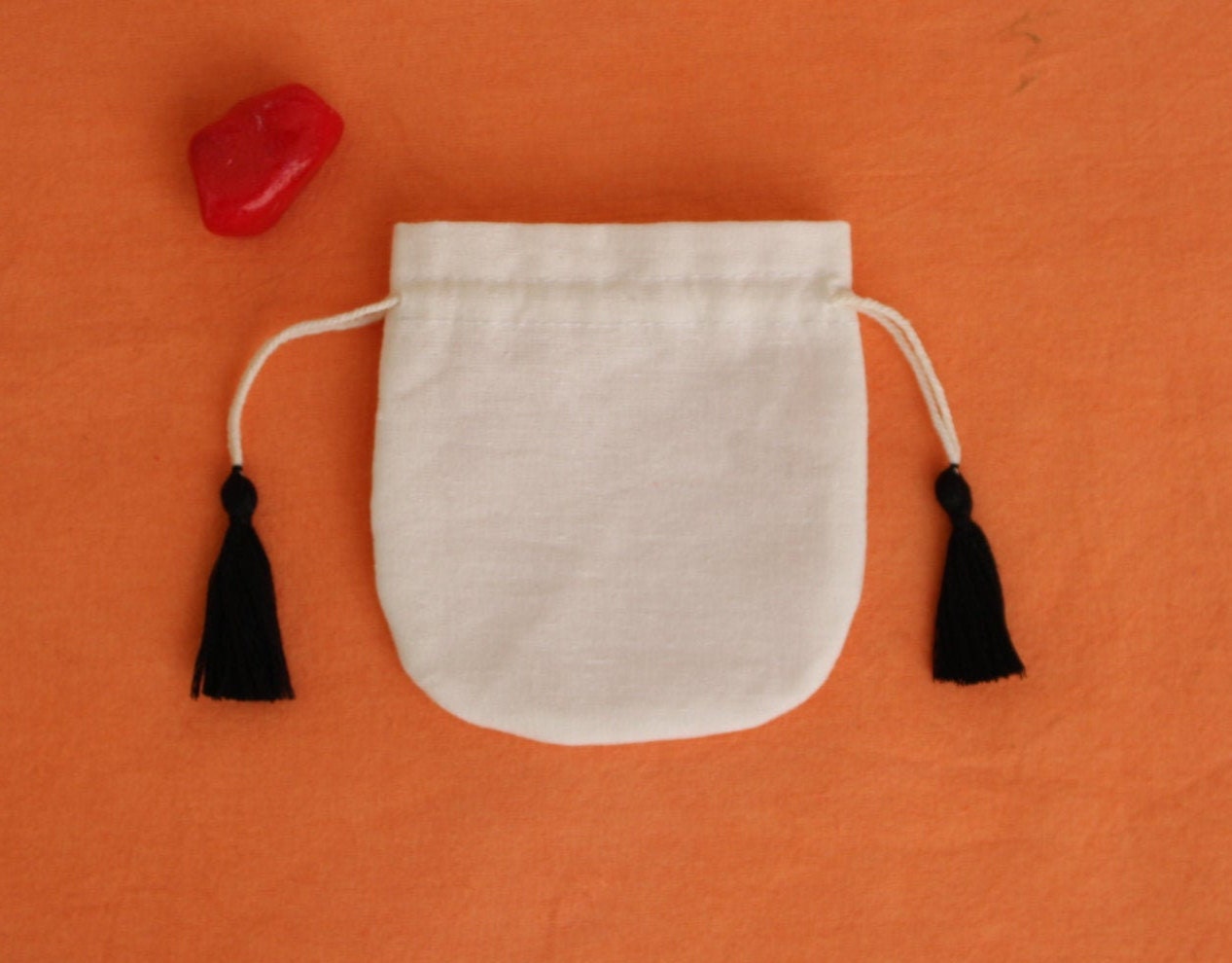 100 Drawstring Custom White Jewelry Pouch With Both Side Black - Etsy