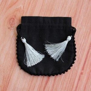 100 Black Drawstring Cotton Fabric Pouch With Tassel Custom - Etsy