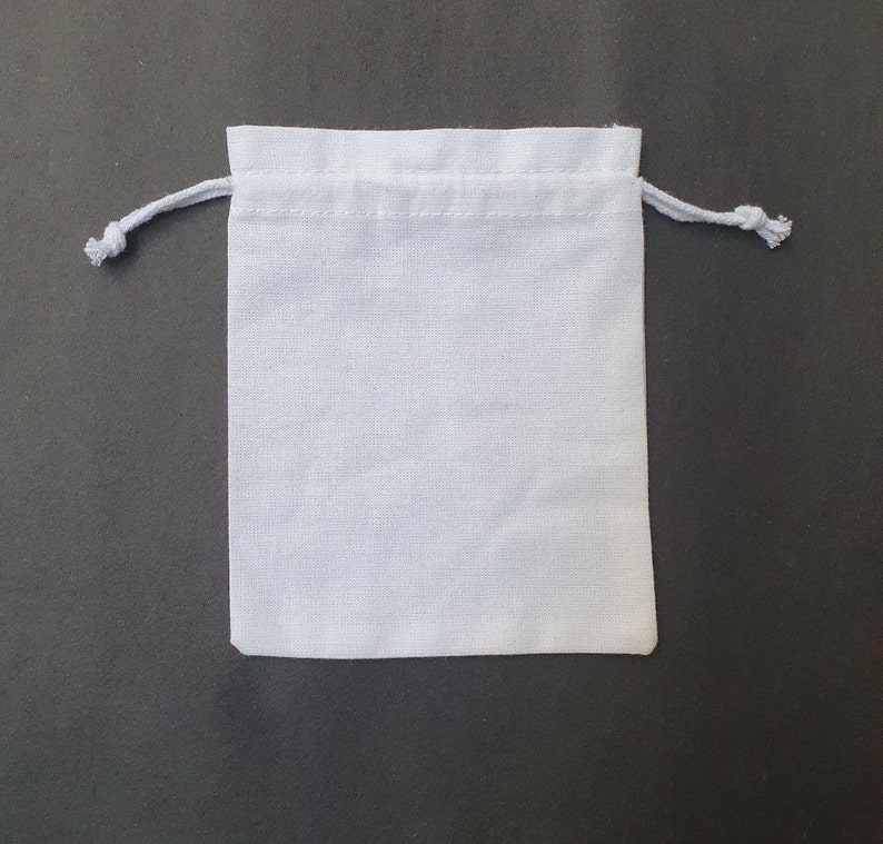 Set of 100 White Cotton Drawstring Bags: Custom Logo Jewelry Pouches - Etsy