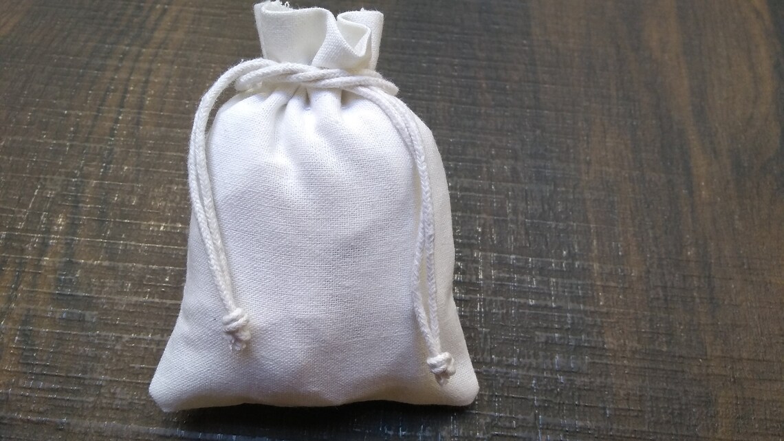 100 white Drawstring custom cotton bags with white cotton | Etsy