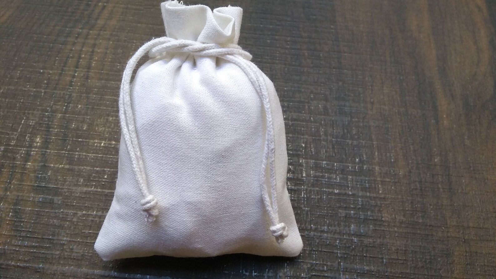 100 White Drawstring Custom Cotton Bags With White Cotton | Etsy