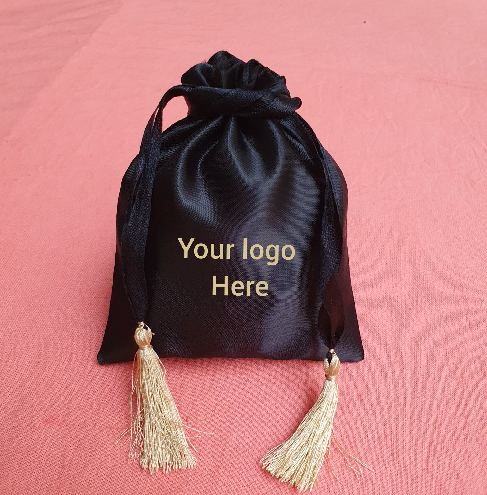 Set of 100 Drawstring Black Satin Jewelry Pouch for Prefect - Etsy