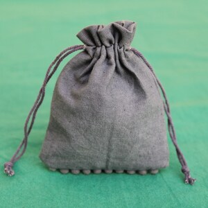 100 Personalized Drawstring Grey Cotton Fabric Pouches, Jewelry Gift ...