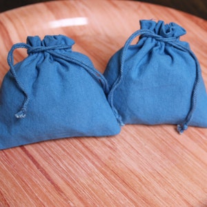 100 Drawstring Custom Blue Fabric Rectangle Pouch, Logo Jewelry Bags ...