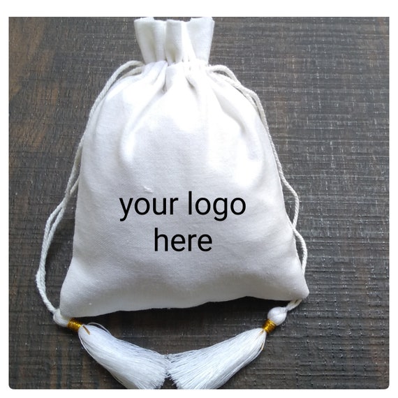 100 White Drawstring Pouch Custom Jewelry Pouches Cotton | Etsy