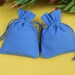 100 Drawstring Custom Blue Fabric Rectangle Pouch, Logo Jewelry Bags ...