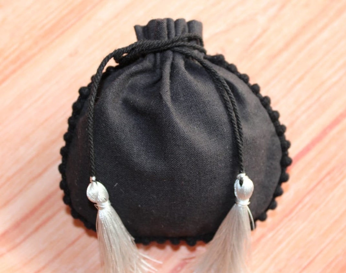 100 Black Drawstring Cotton Fabric Pouch With Tassel Custom - Etsy