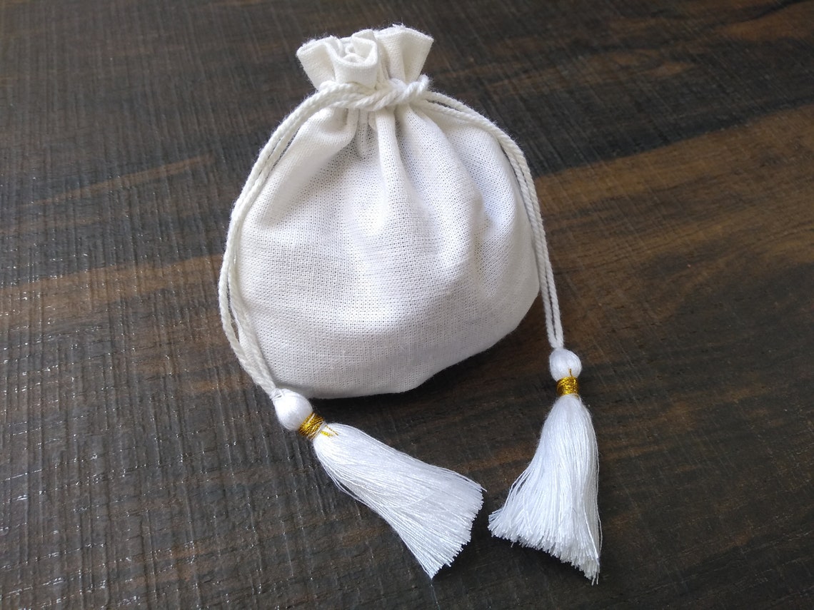 100 jewelry pouch with round shape gold touch tassel custom | Etsy