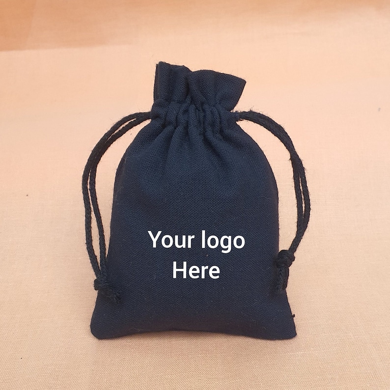 Set of 100 Custom Logo Cotton Drawstring Bags: Printed Jewelry Bags - Etsy