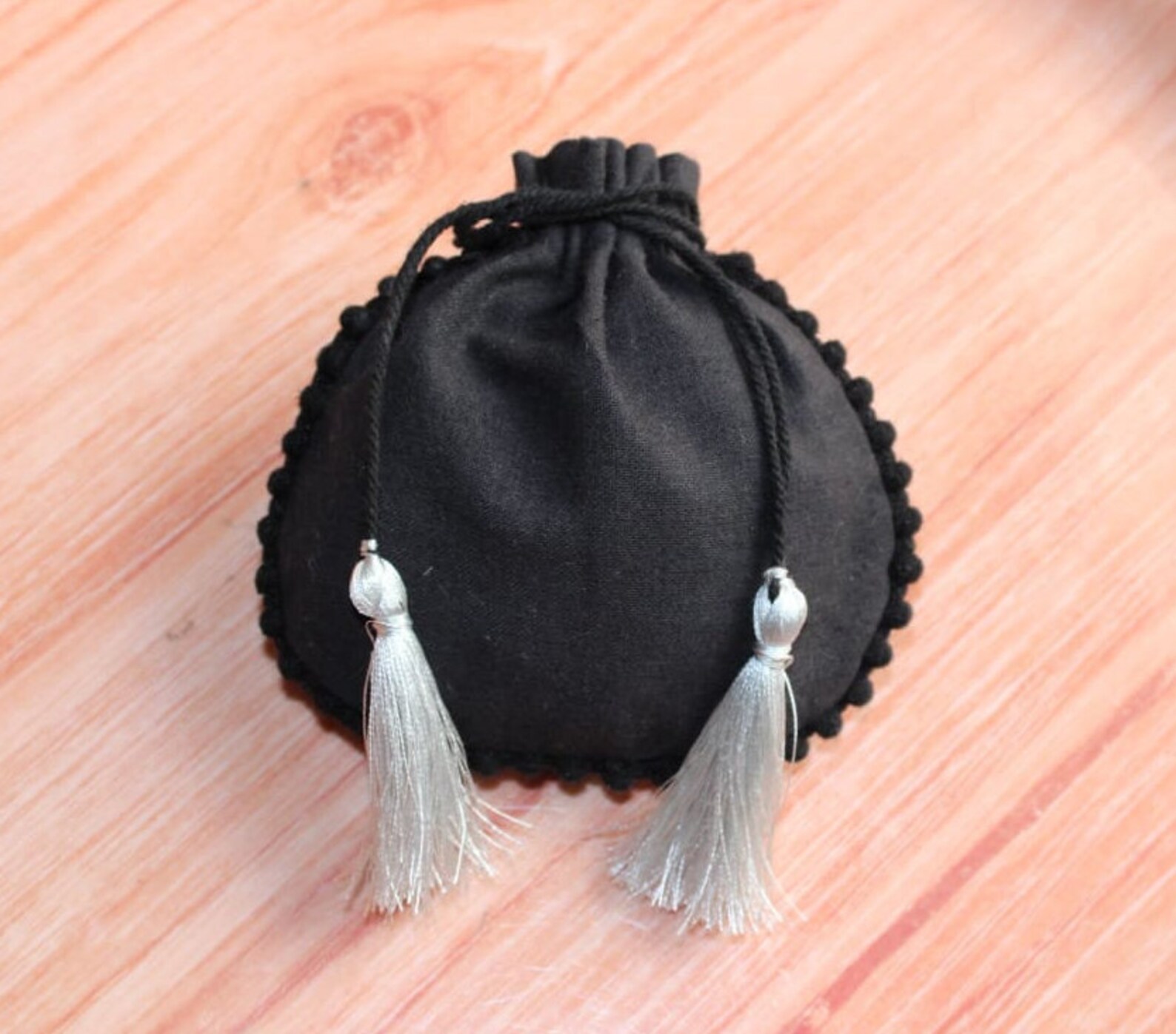 100 Black Drawstring Cotton Fabric Pouch With Tassel Custom - Etsy