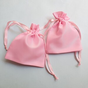 Set of 100 Drawstring Pink Satin Jewelry Pouch for Prefect Jewelry ...