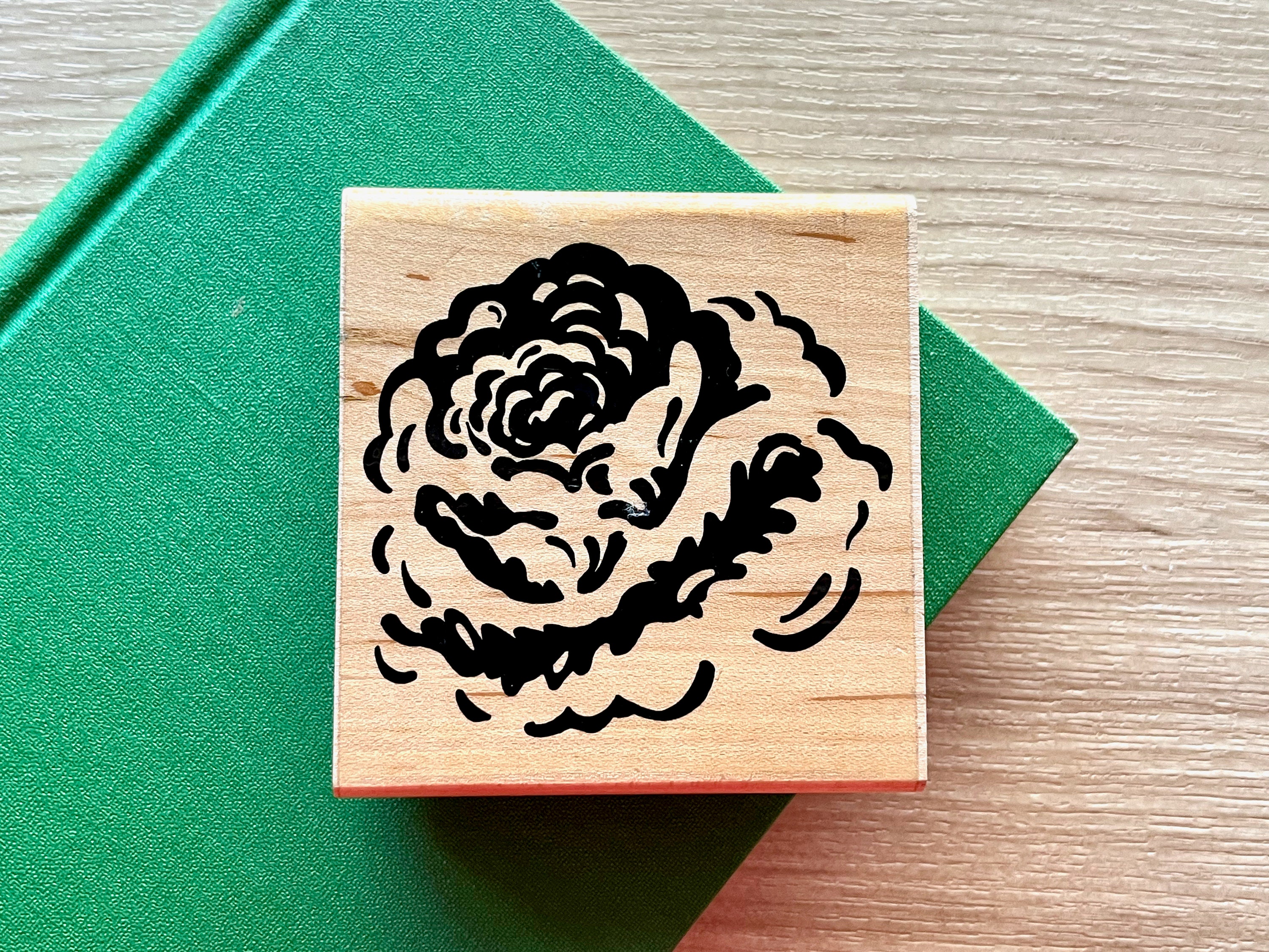 Vintage Rubber Stamp Rose Flower Image Floral Design - Etsy