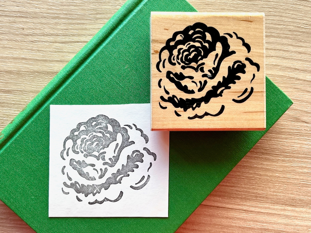 Vintage Rubber Stamp Rose Flower Image Floral Design - Etsy