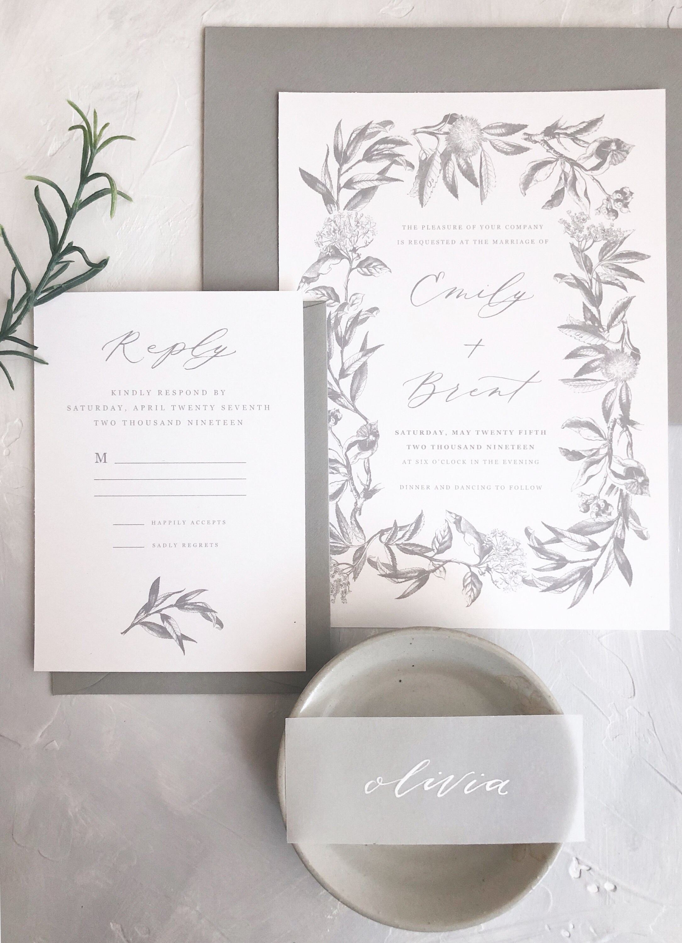 Calligraphy Wedding Invitations // Fine Art Wedding | Etsy