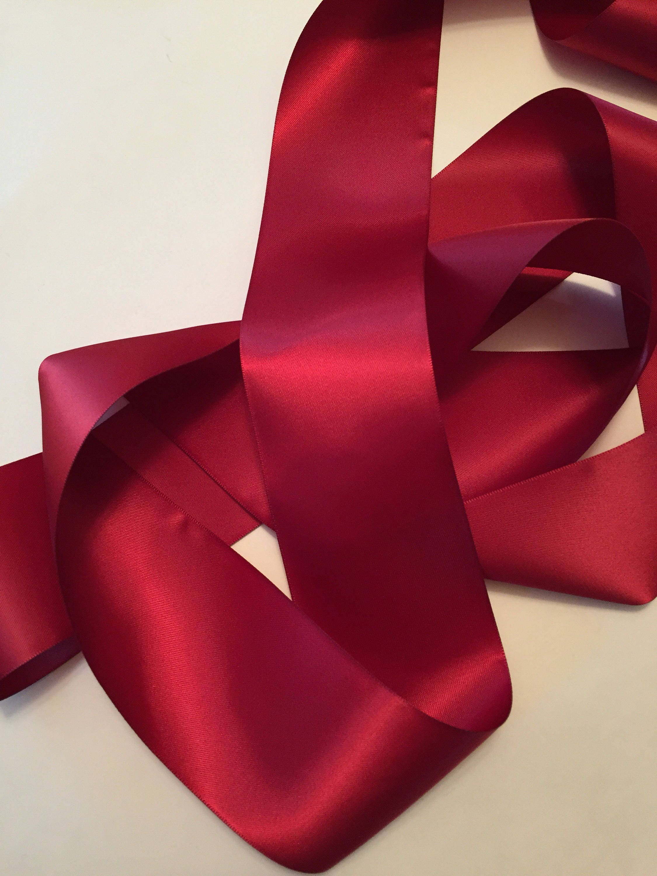 Burgundy Satin Ribbon/Maroon Satin Ribbon/Satin | Etsy