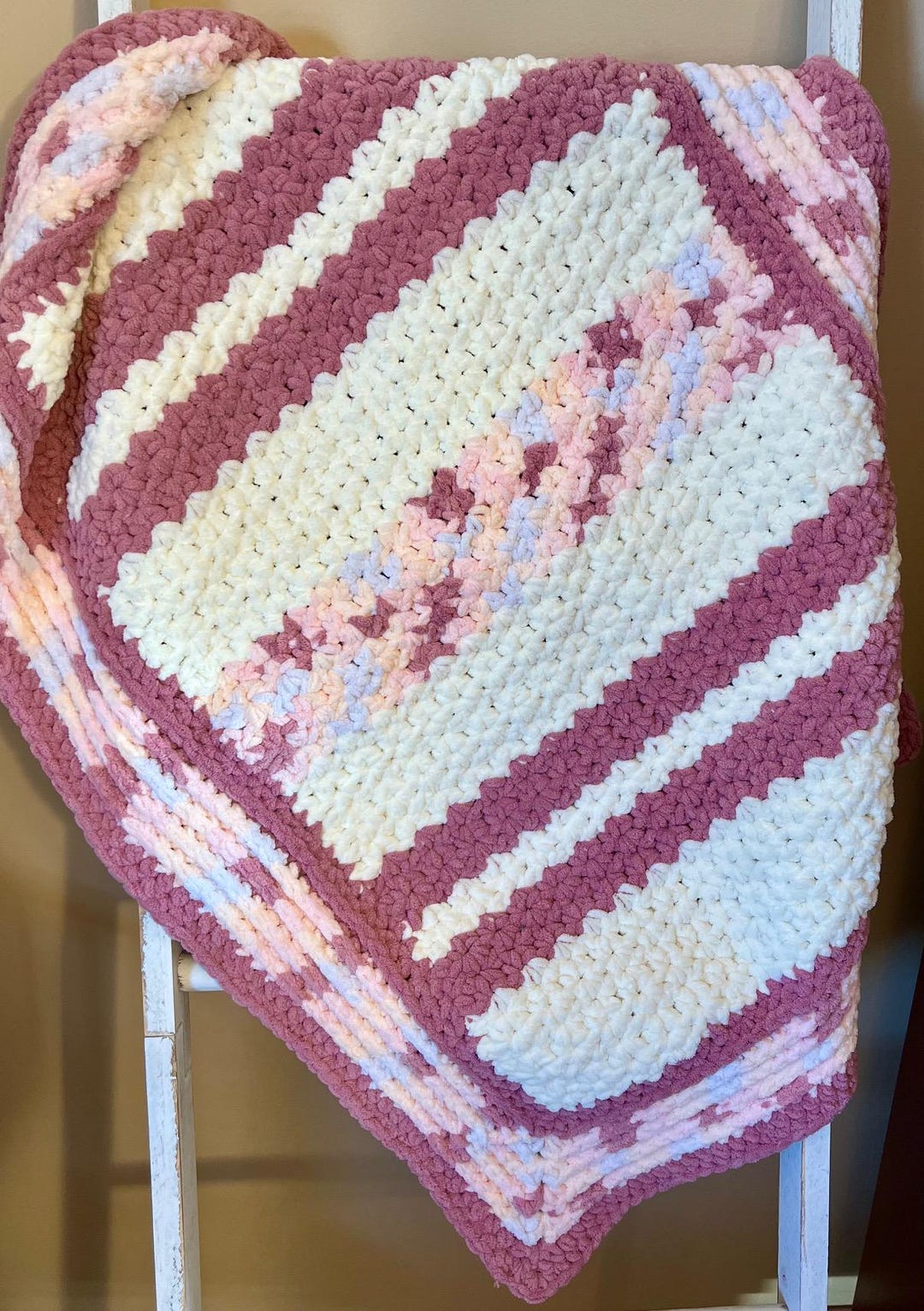 Shades of Pink Baby Girl Crocheted Blanket - Etsy