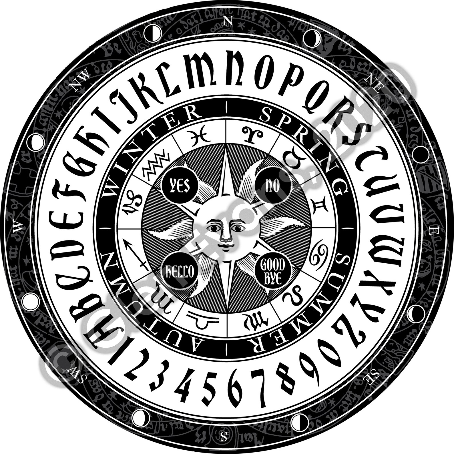 Instant Download Ancient Astrological Spirit Board in Beautiful Black ...