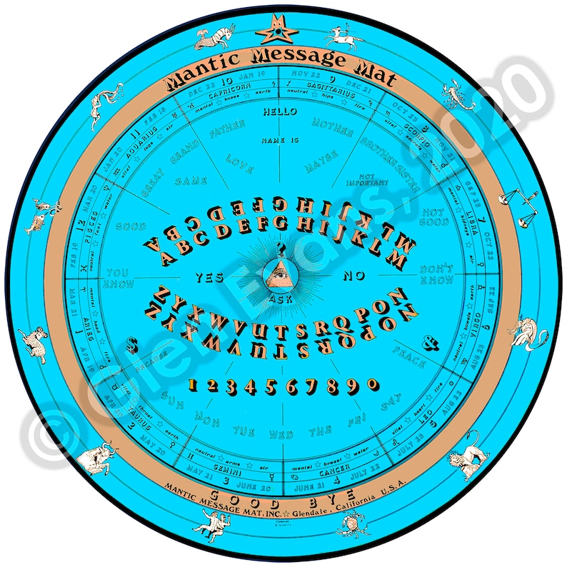 Instant Download Vintage 70s Mantic Message Mat (talking Board, Ouija ...